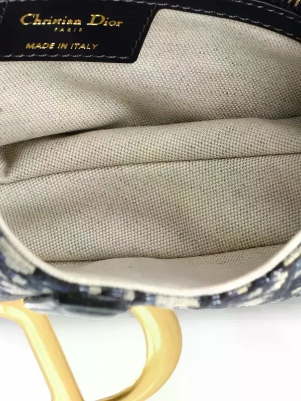 Dior Saddle Handbag With Strap Oblique Canvas Medium Shoulder Bag - Blue