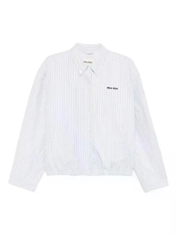 Miu Miu Striped Button-up Bomber Jacket