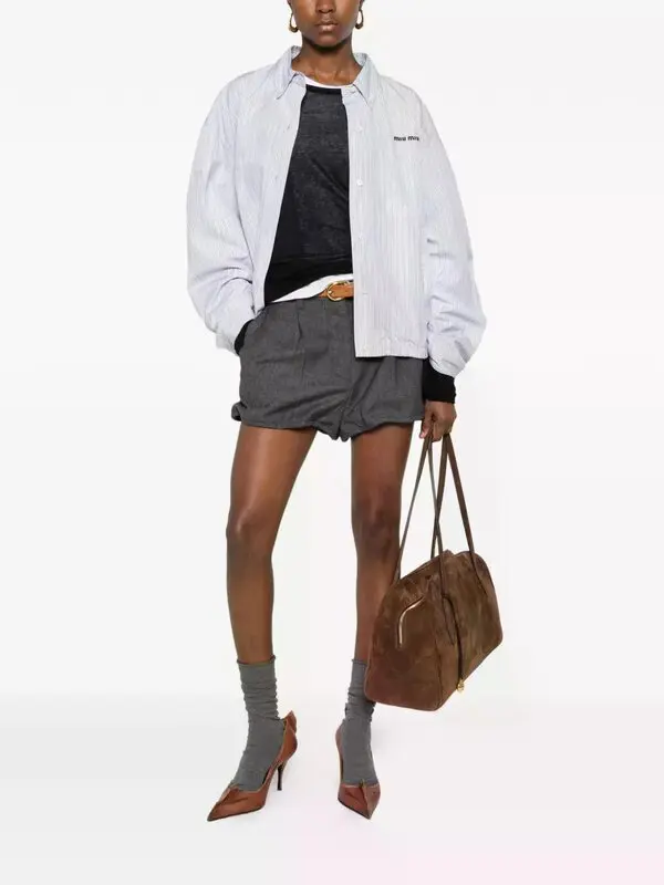 Miu Miu Striped Button-up Bomber Jacket