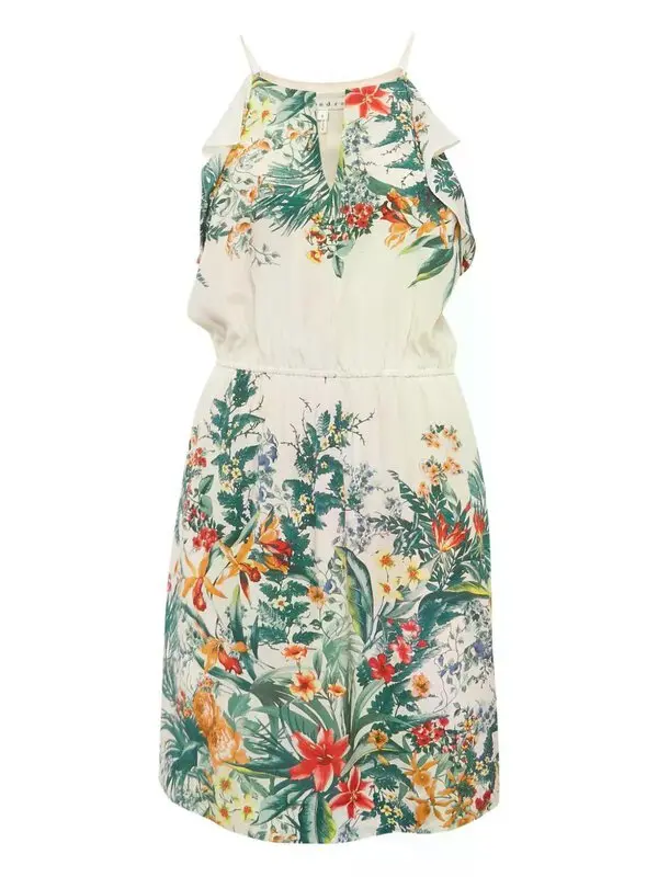 Sandro Floral-print Ruffled Mini Dress