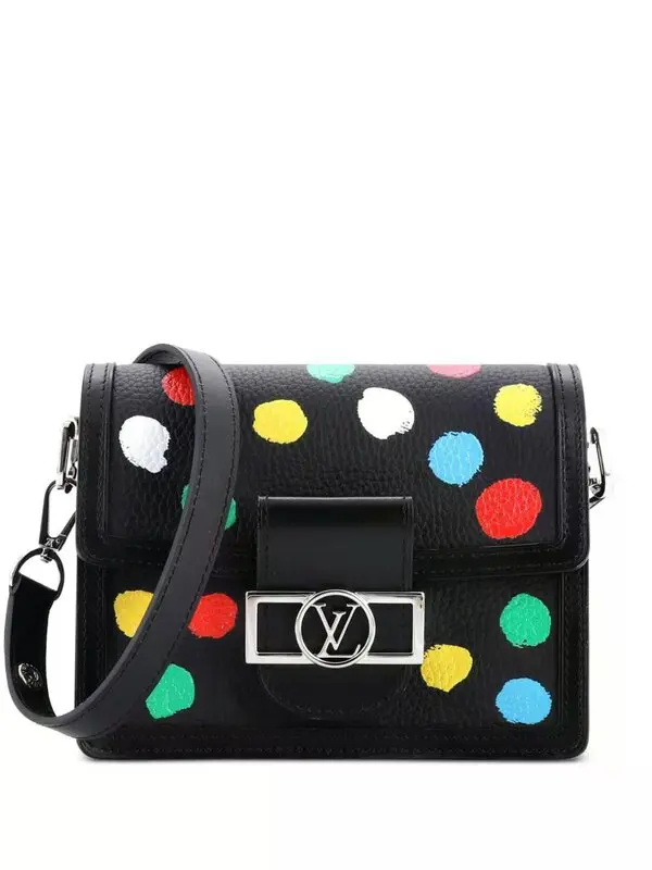 LOUIS VUITTON Dauphine Yayoi Kusama Painted Dots Taurillon Leather Mini Shoulder Bag