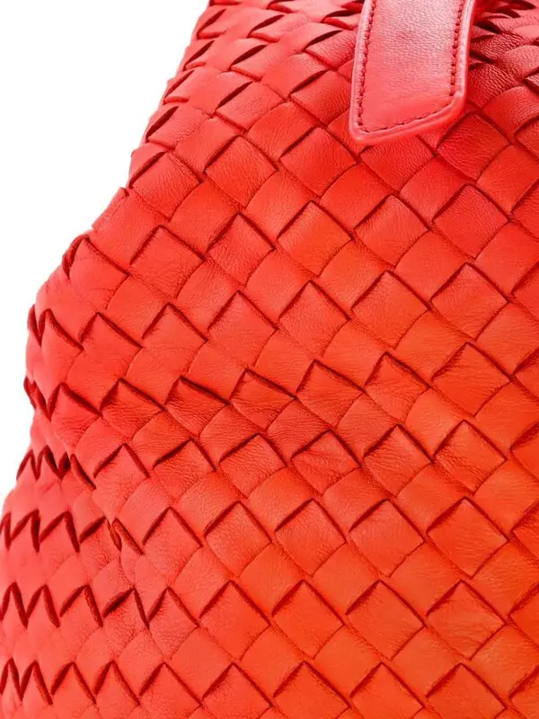 Bottega Veneta Intrecciato Nappa Large Tote Bag - Red