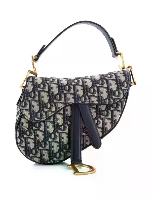 Dior Saddle Oblique Canvas Mini Shoulder Bag - Blue