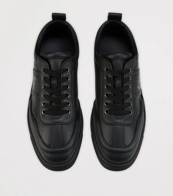 CHRISTIAN LOUBOUTIN Retero Leather Low-top Sneakers - Black
