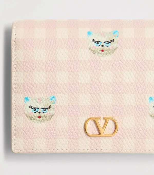 Valentino Garavani Leather Le Chat De La Maison Wallet