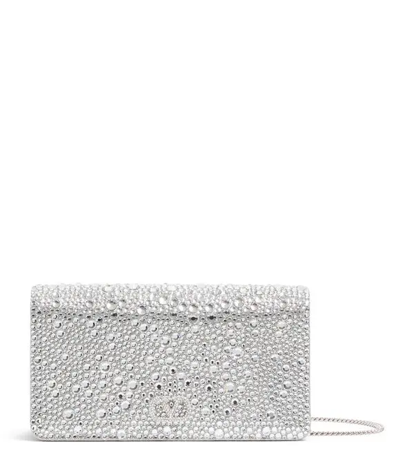Valentino Garavani Mini Embellished Vlogo Signature Shoulder Bag - Silver