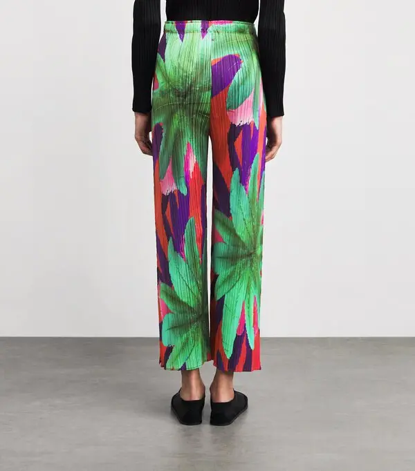 Issey Miyake Pleated Printed Trousers - Red