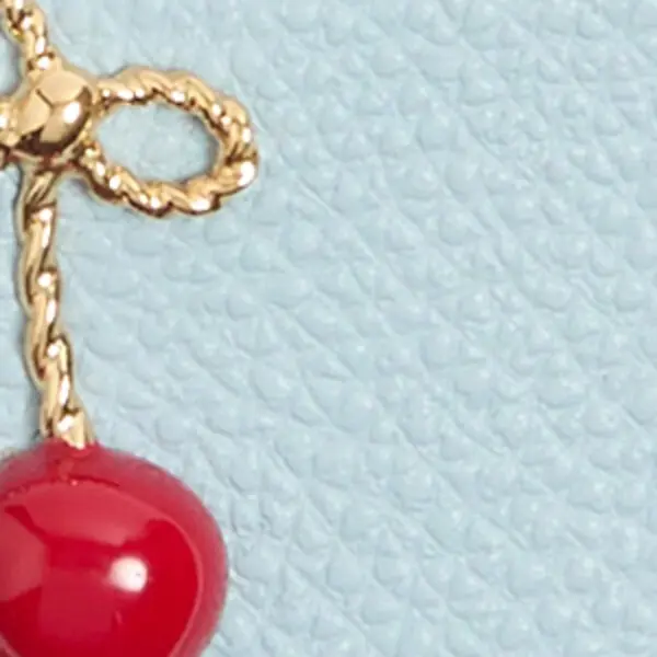 Valentino Garavani Grained Leather Vlogo Signature Cherry Card Holder
