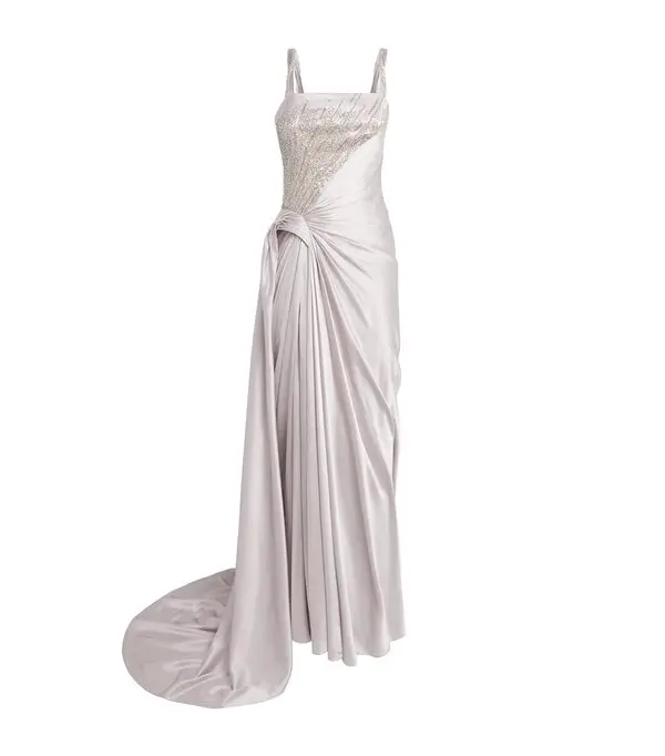 GAURAV GUPTA Stretch-silk Crystal-embellished Gown