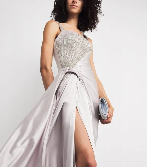 GAURAV GUPTA Stretch-silk Crystal-embellished Gown