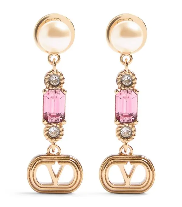 Valentino Garavani Vlogo Ovalette Earrings - Gold