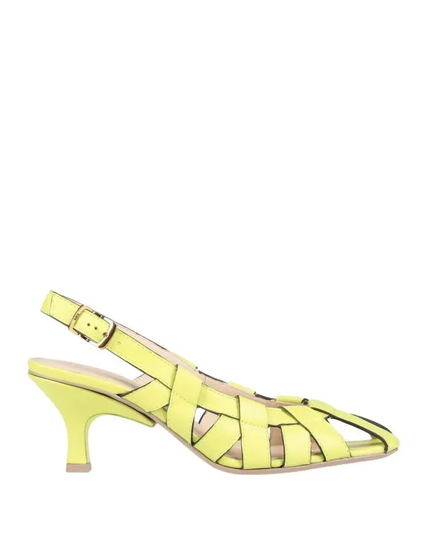 TOD'S Lime Leather Slingback Sandals - Lime Green