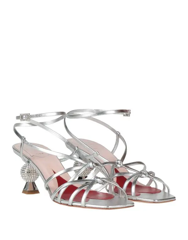 ROGER VIVIER Sandals In Leather With Appliqués And Crystals