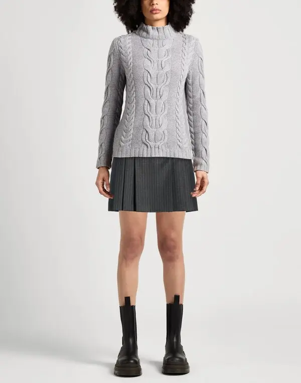Sandro Mini Skirt In Pinstriped Cool Wool