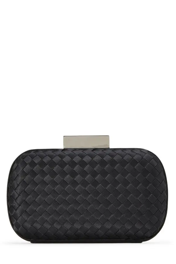 Bottega Veneta Intrecciato Satin Clasp Handle Clutch