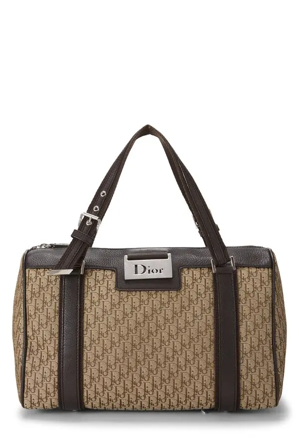 Dior Canvas Trotter Street Chic Boston Bag - Brown