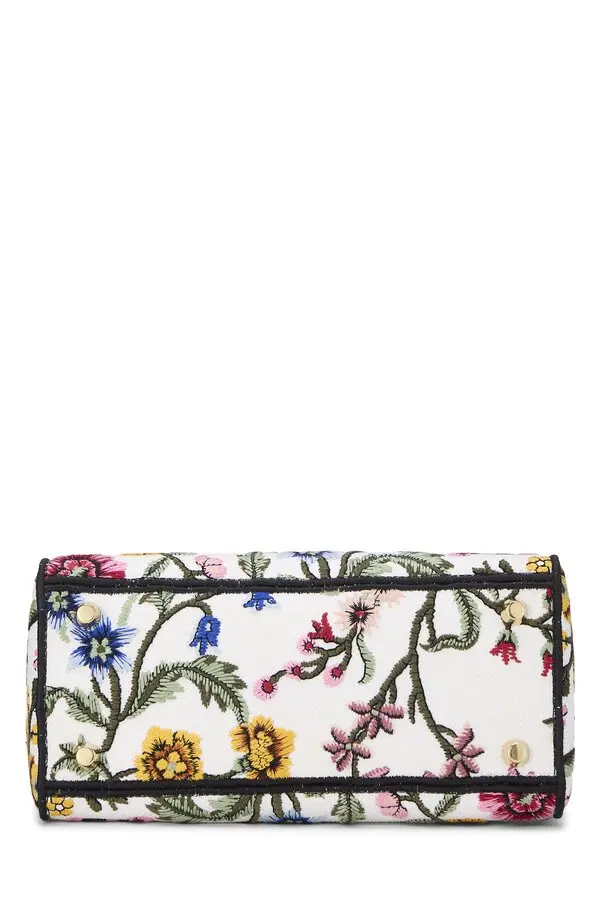 Dior Lady D-lite Embroidered Bag - White