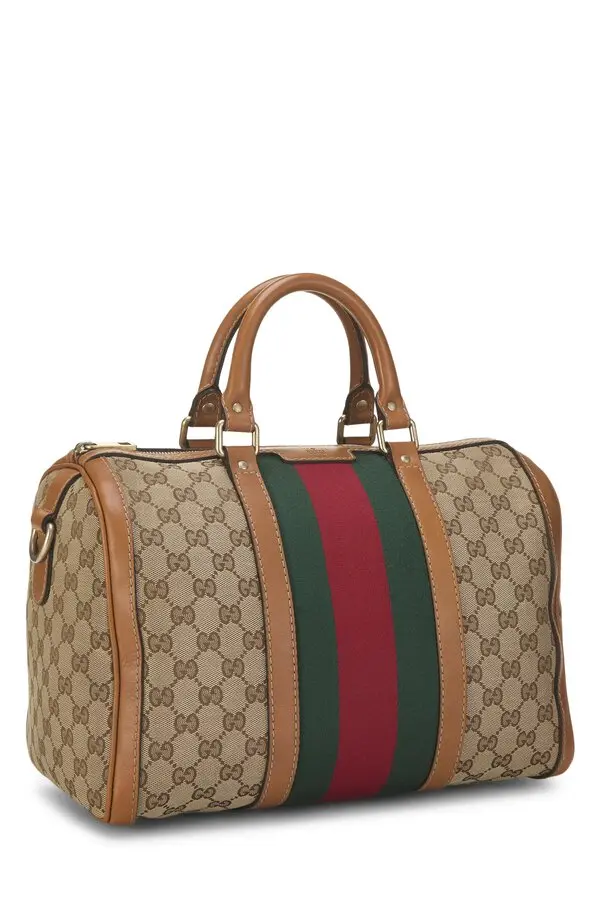 Gucci Original Gg Vintage Web Boston Bag - Brown