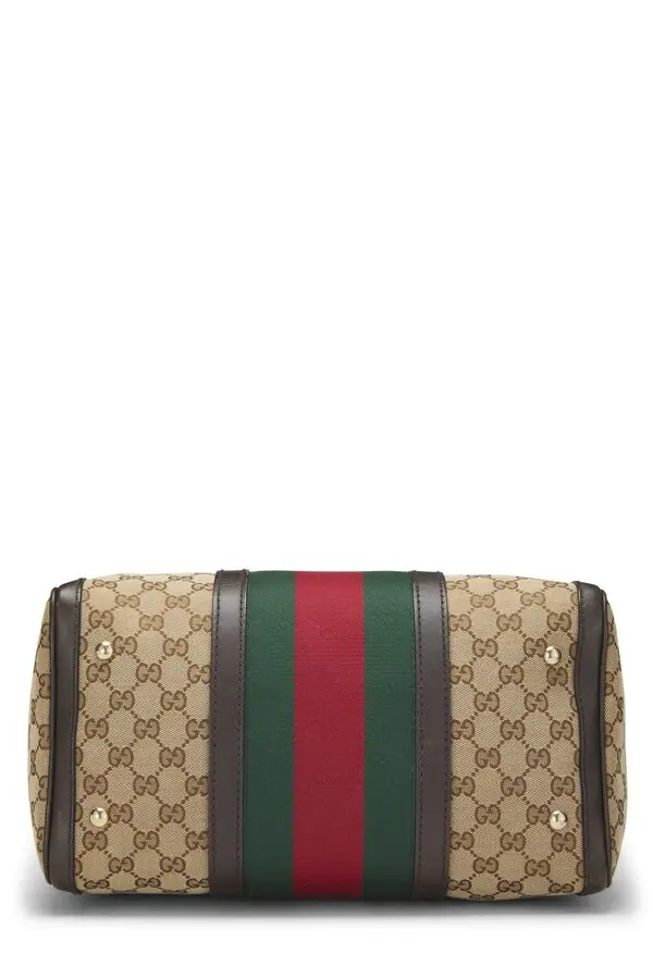 Gucci Original Gg Vintage Web Boston Bag - Brown