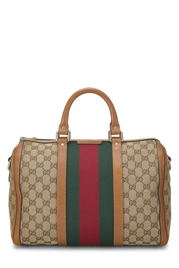 Gucci Original Gg Vintage Web Boston Bag - Brown