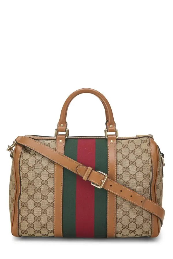 Gucci Original Gg Vintage Web Boston Bag