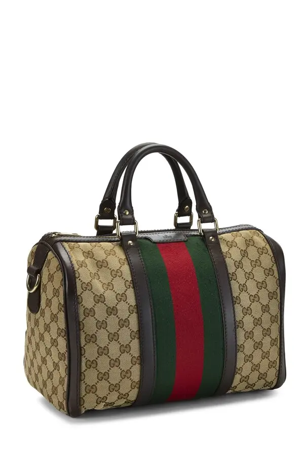 Gucci Original Gg Vintage Web Boston Bag - Brown