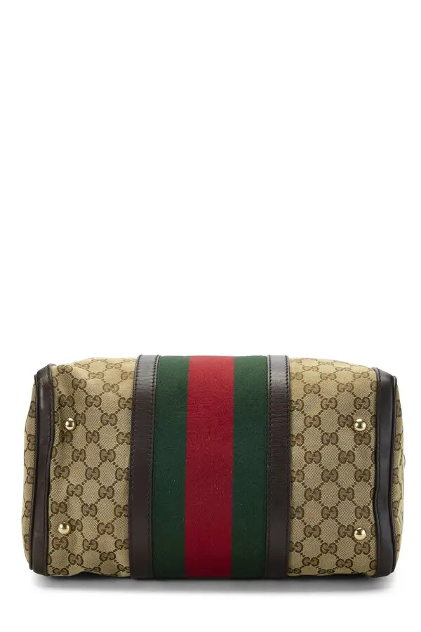 Gucci Original Gg Vintage Web Boston Bag - Brown