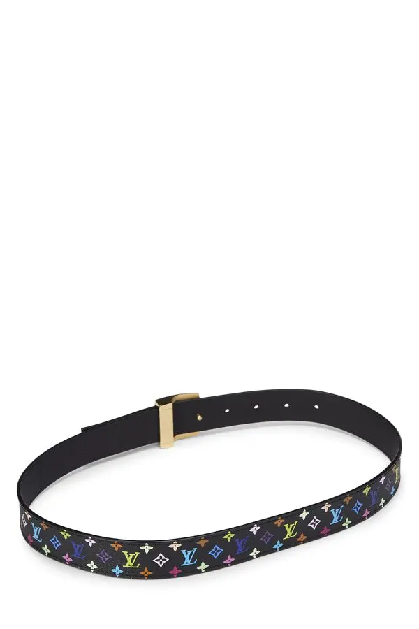 Louis Vuitton Takashi Murakami Black Monogram Multicolore Ceinture 85 Mini Louis Vuitton Takashi Murakami Black Multicolor Monogram  main image 4