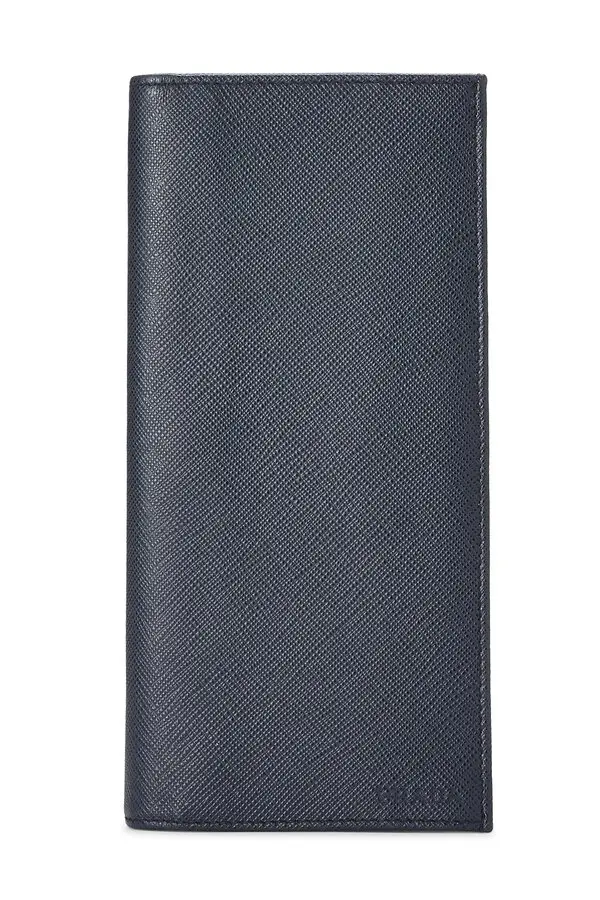 Prada Saffiano Long Wallet - Navy