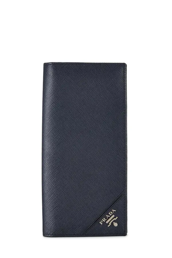 Prada Saffiano Long Wallet - Navy
