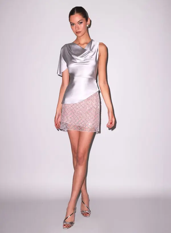 FLEUR DU MAL Embellished Mini Skirt - Silver