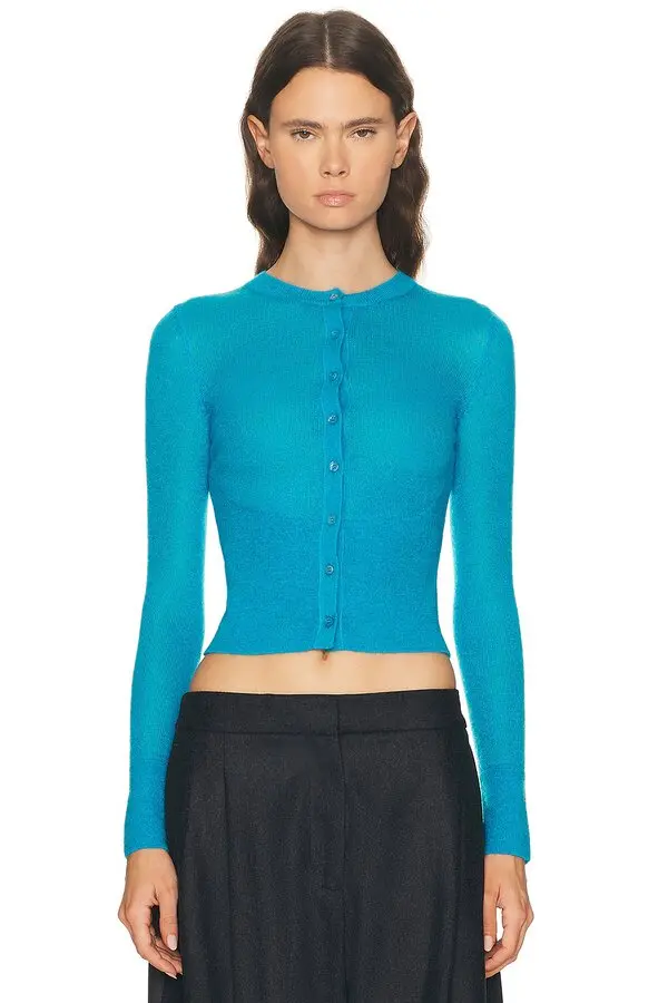 Alaïa Fitted Cardigan - Turquoise