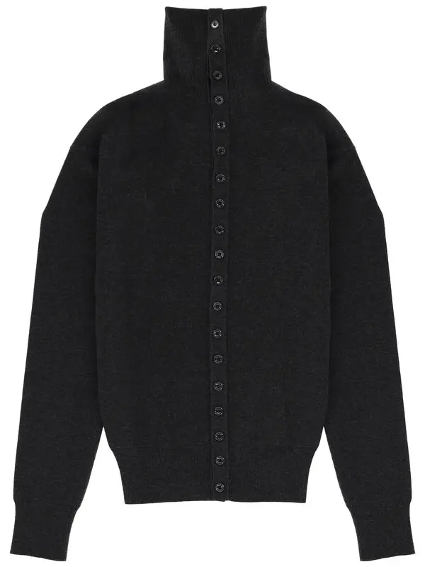 LEMAIRE High Collar Cardigan - Grey