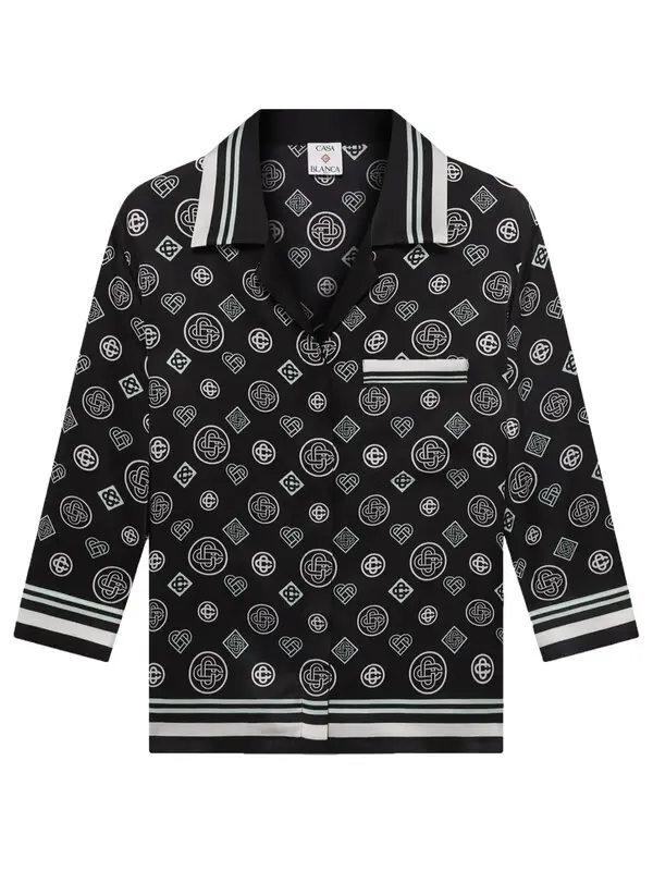 Casablanca Monogram Pajama Shirt - Black