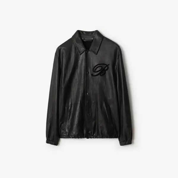 Burberry Cursive Logo Leather Overshirt
