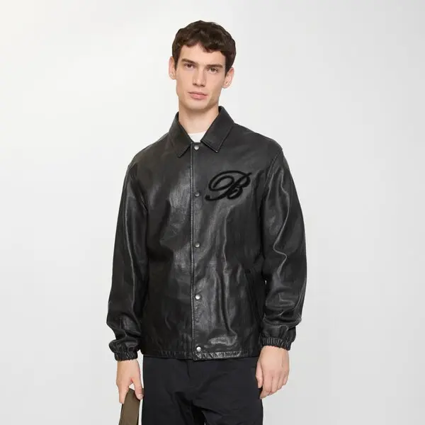 Burberry Cursive Logo Leather Overshirt