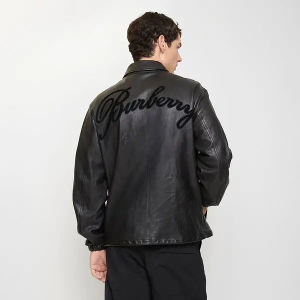 Burberry Cursive Logo Leather Overshirt