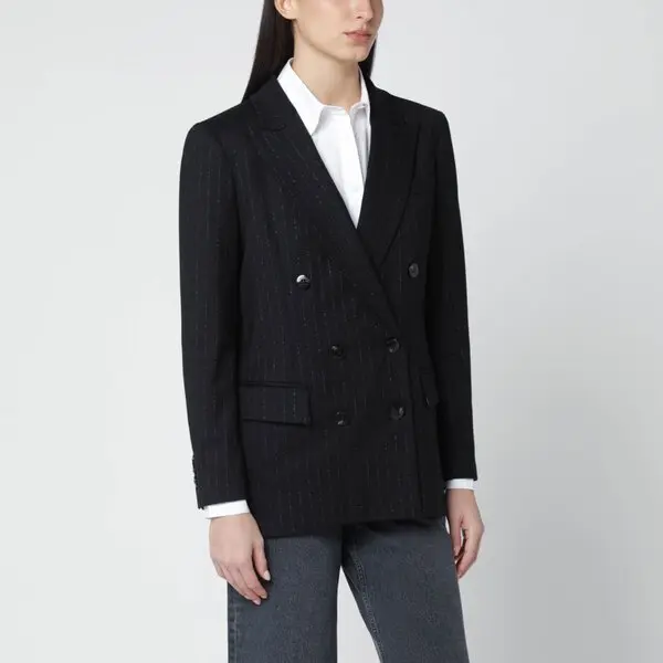 VITOVI Pinstripe Lurex Double-breasted Jacket