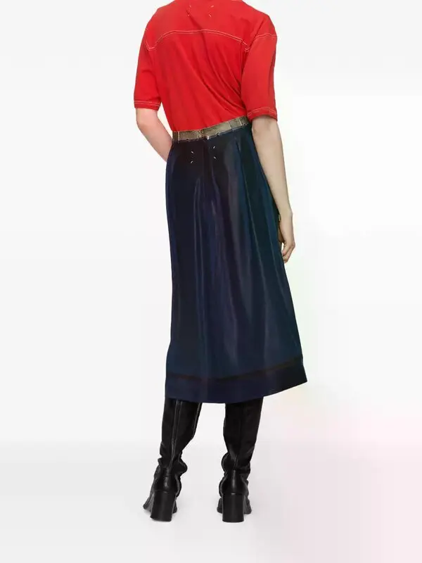 MAISON MARGIELA Foil-treated Midi Skirt - Blue