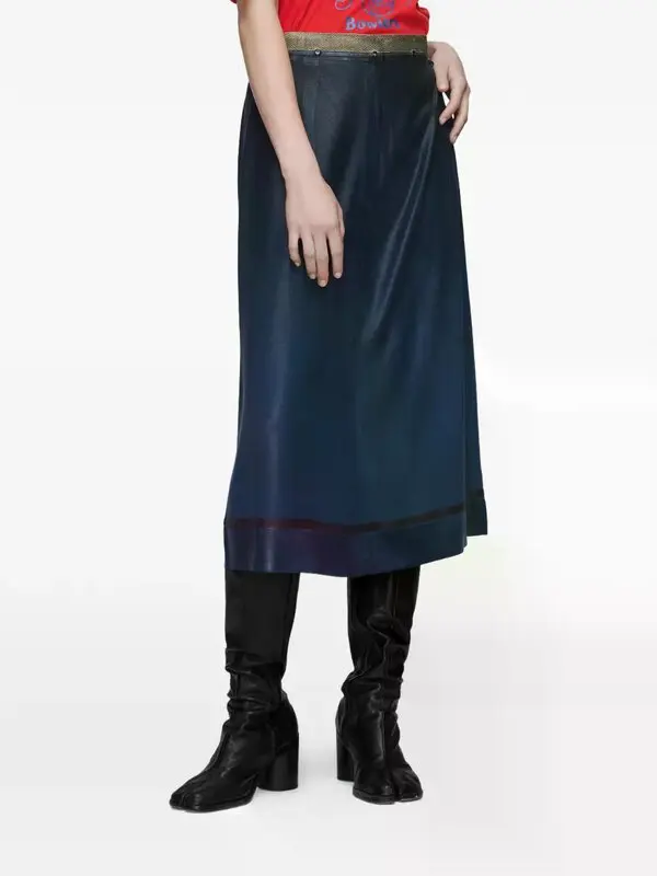 MAISON MARGIELA Foil-treated Midi Skirt - Blue