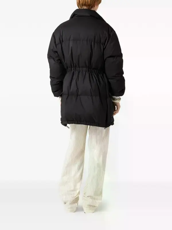 Miu Miu Technical Pongé Down Long Jacket - Black