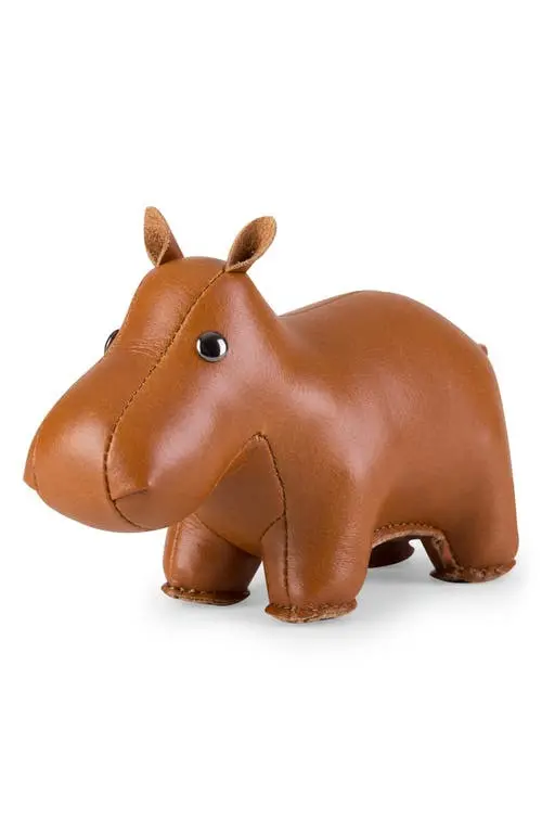 ZUNY Hippo Faux Leather Paperweight - Tan
