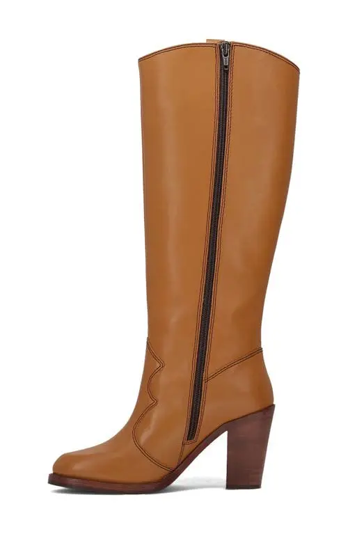 Frye Corinne Knee High Western Boot - Caramel