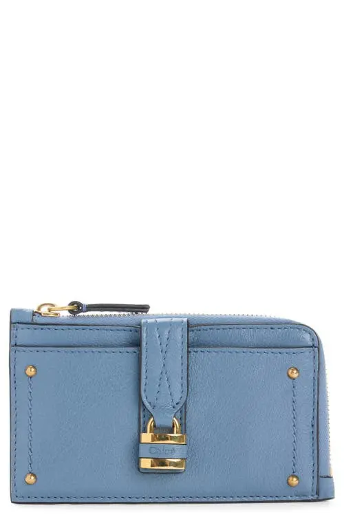 Chloé Small Paddington Leather Zip Wallet - Ashes Blue