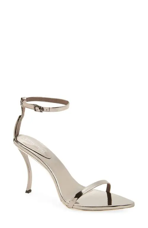 Jeffrey Campbell Obsession Ankle Strap Sandal - Pewter Mirror Combo