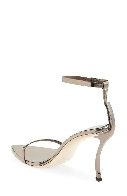 Jeffrey Campbell Obsession Ankle Strap Sandal - Pewter Mirror Combo