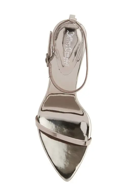 Jeffrey Campbell Obsession Ankle Strap Sandal - Pewter Mirror Combo