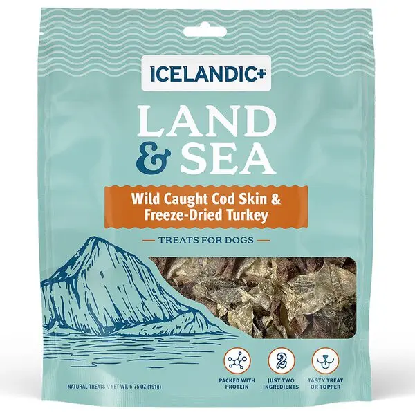 ICELANDIC+ Land & Sea Wild Caught Cod Skin & Freezedried Turkey 6.75oz - Multicolored