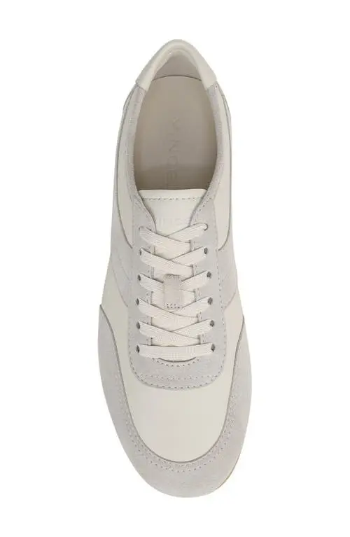 Vince La Runner Leather Sneakers - Horchata/pebble White