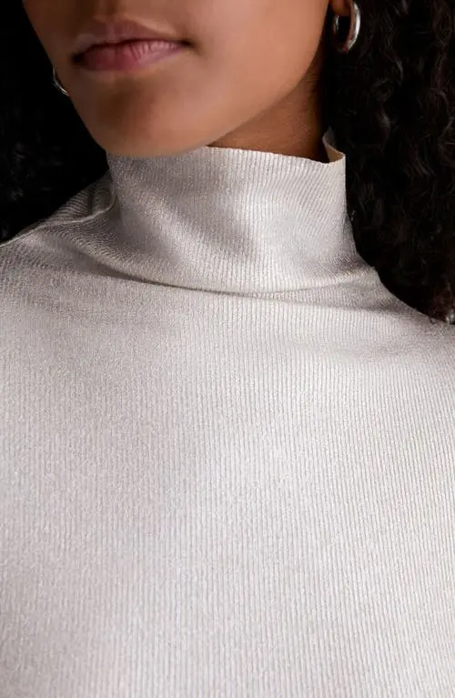 Ag Metallic Ribbed Turtleneck Sweater
